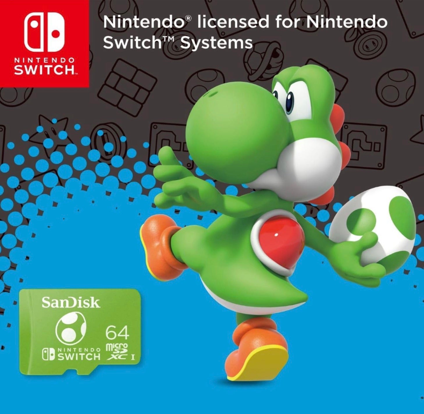 SanDisk Nintendo®-Licensed 64GB Memory Card Yoshi Edition